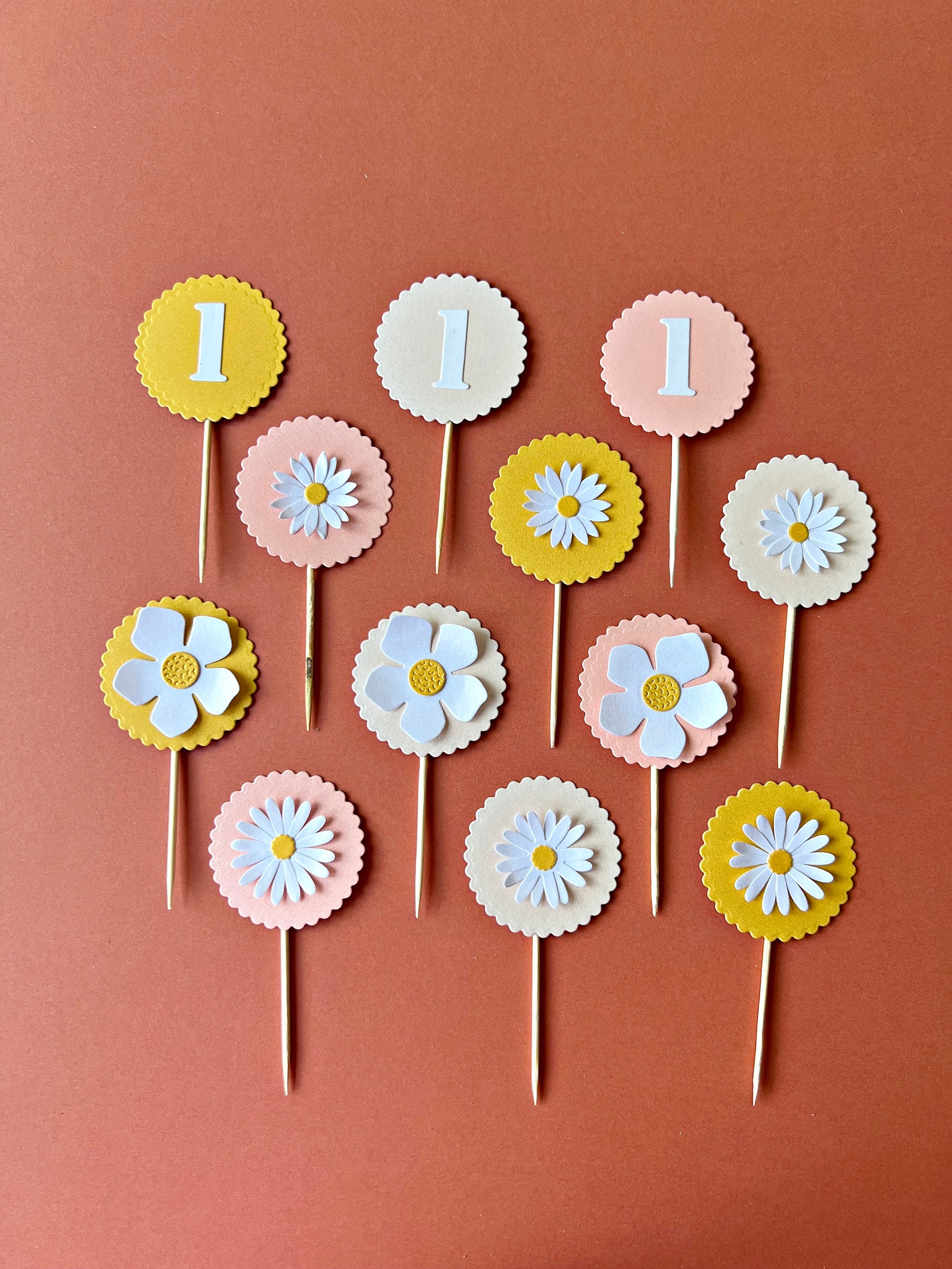 Daisy Cupcake Toppers Daisy Party Decorations Daisy 1st - Etsy