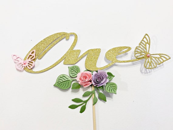 BUTTERFLY ONE Cake Topper Floral Cake Topper Butterfly First | Etsy