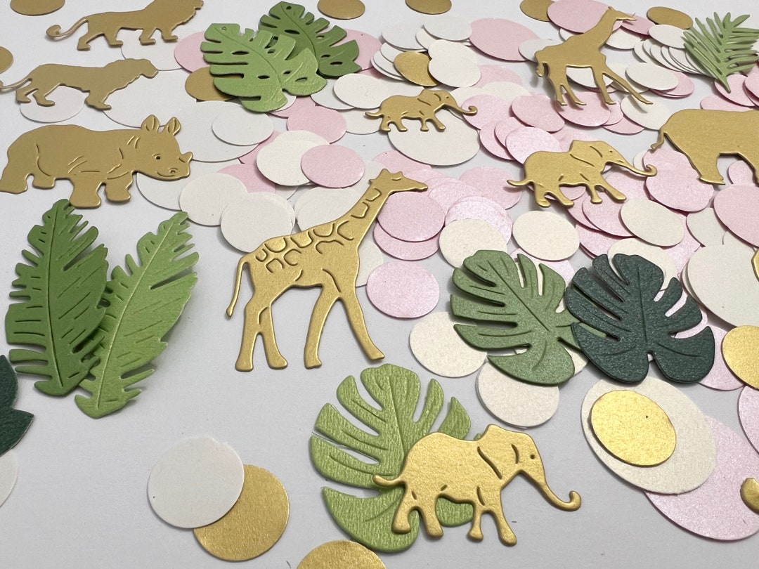 160 PCS Girl, Boy Jungle Safari Confetti - Safari Baby Shower Confetti ...