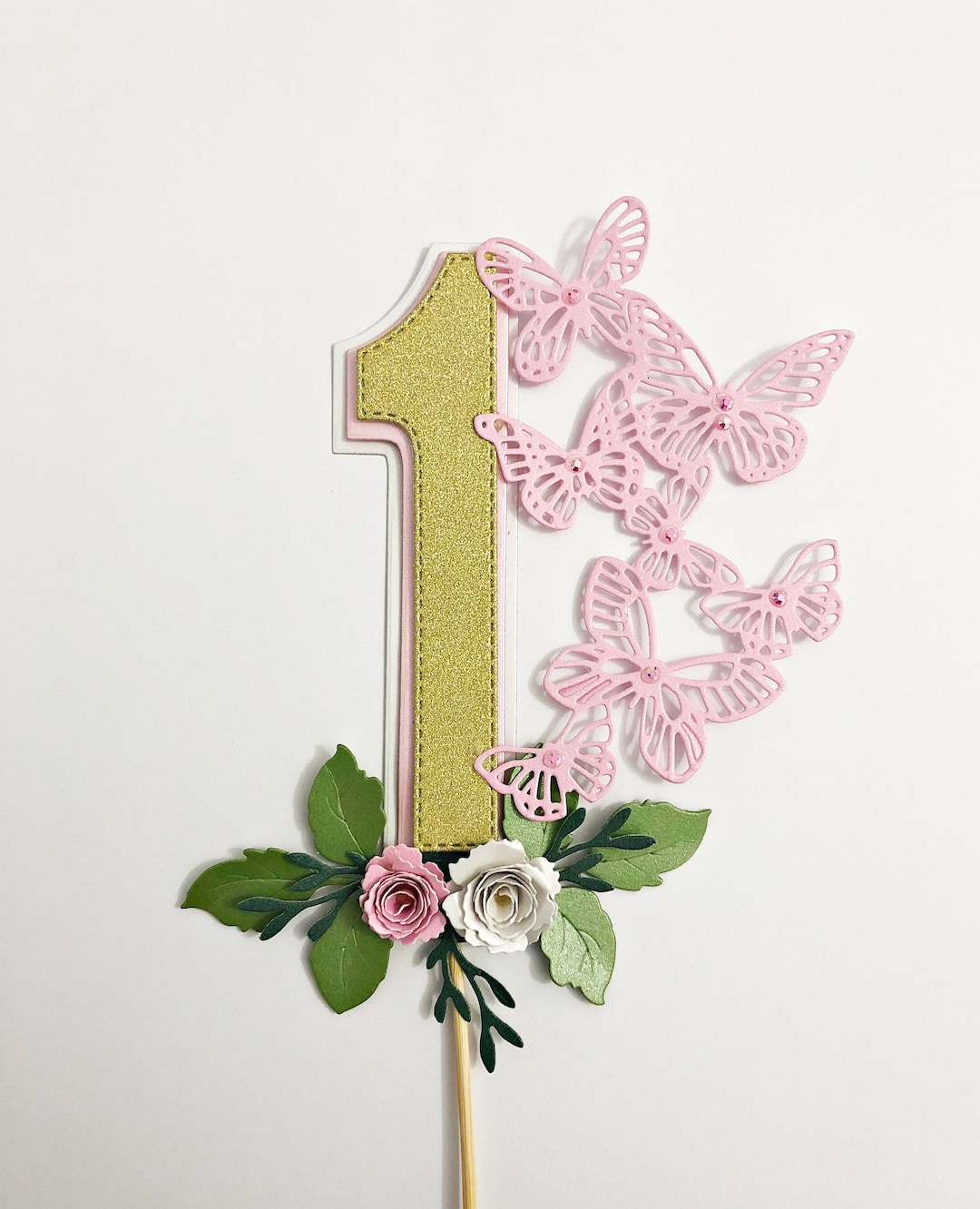 BUTTERFLY ONE Cake Topper, Floral Cake Topper Butterfly First Birthday ...