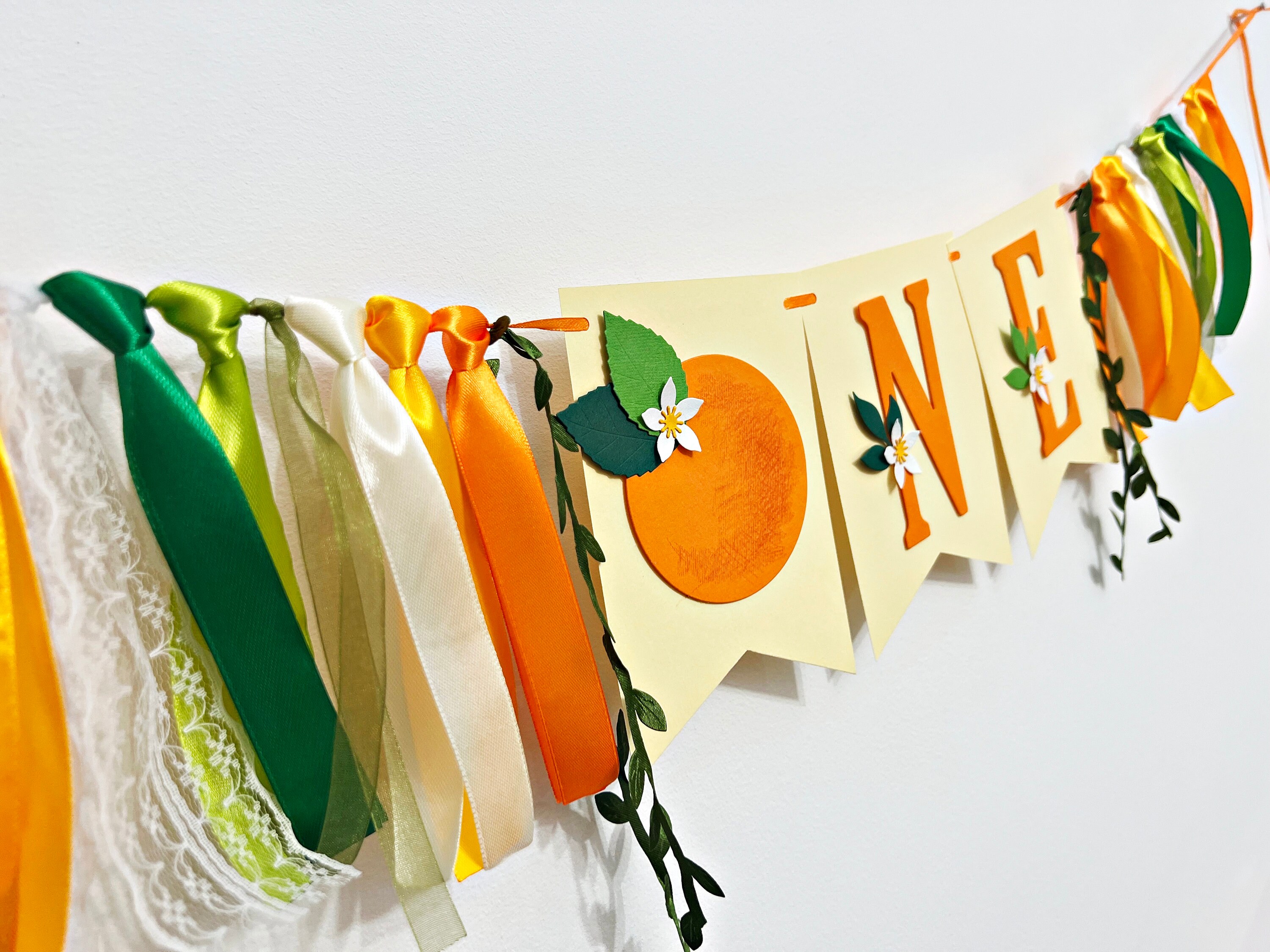 Little Cutie One High Chair Banner - Orange ONE Banner. Clementine 1st ...