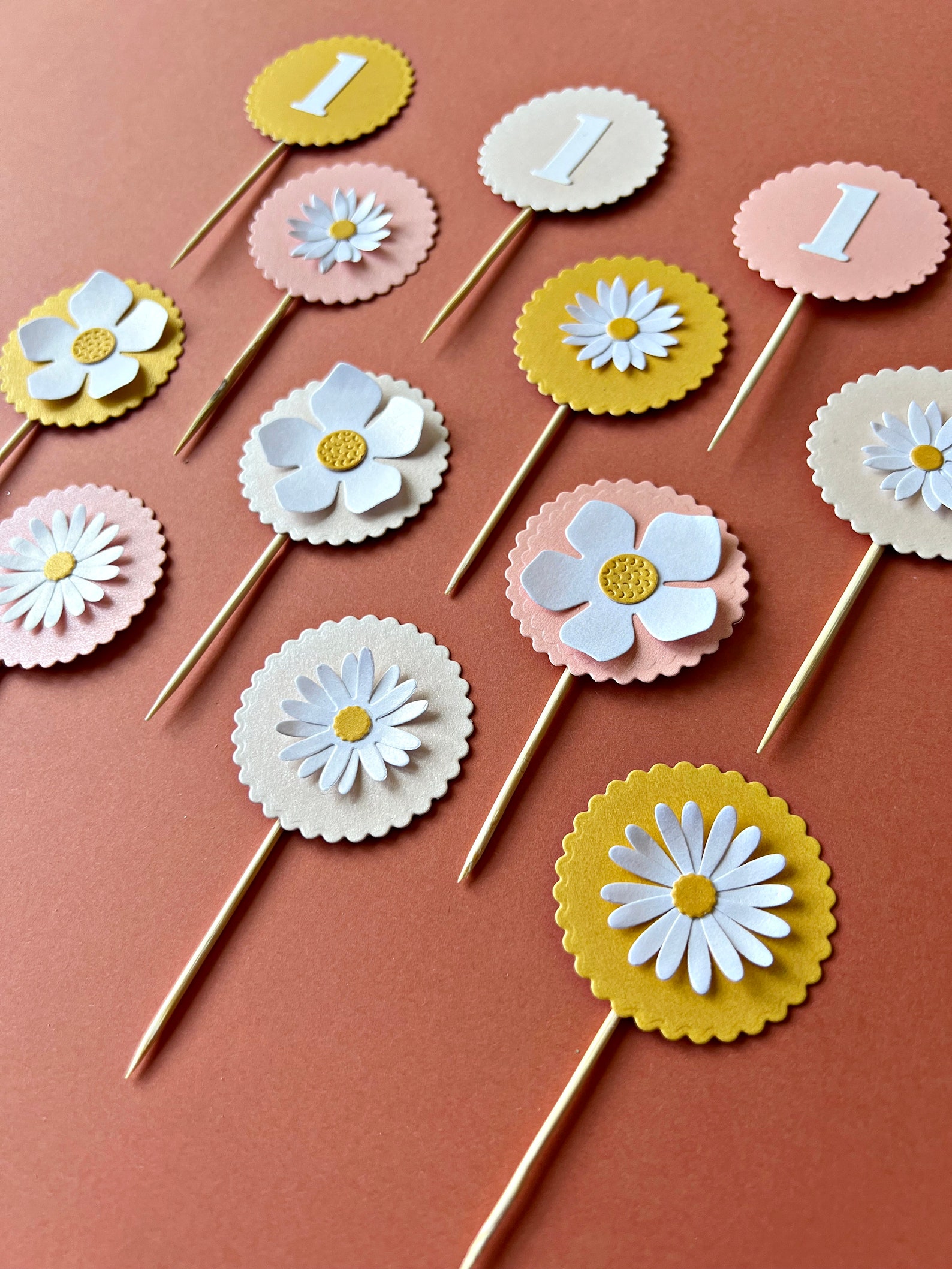 Daisy Cupcake Toppers Daisy Party Decorations Daisy 1st - Etsy