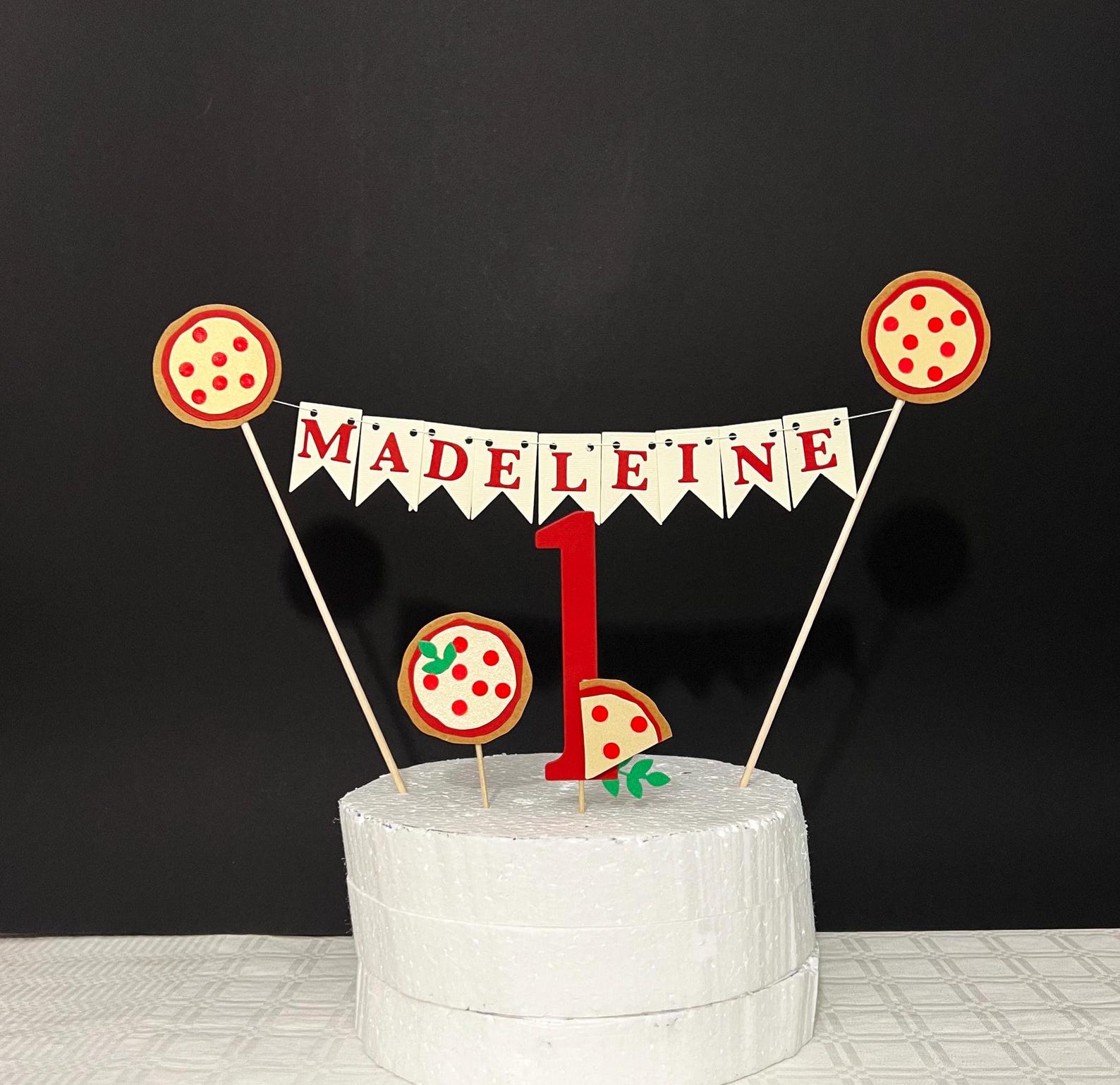 Pizza 1st Birthday Party Decor - Pizza Party Cake Topper Pizza Cake ...
