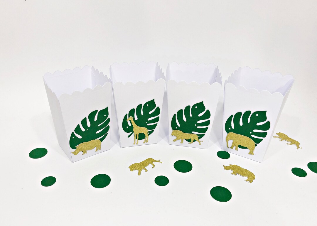 Safari MINI Popcorn Boxes. Jungle Party Popcorn Boxes. Safari - Etsy