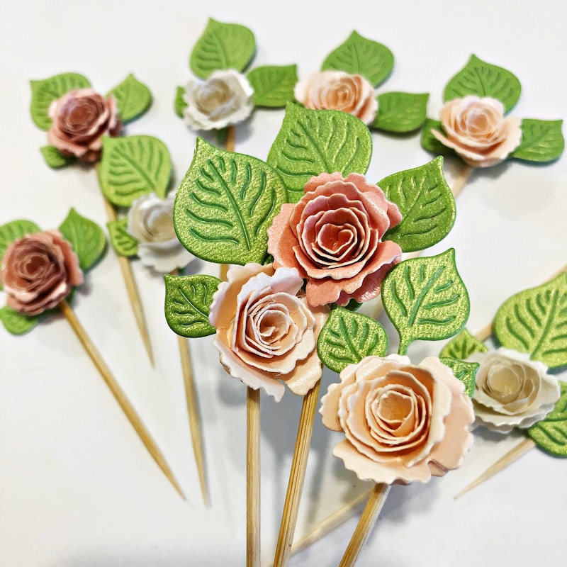 Flower Cupcake Toppers - Etsy