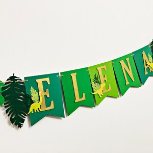 Dinosaur NAME Banner, ANY COLOR Dinosaur Birthday Party Decorations ...