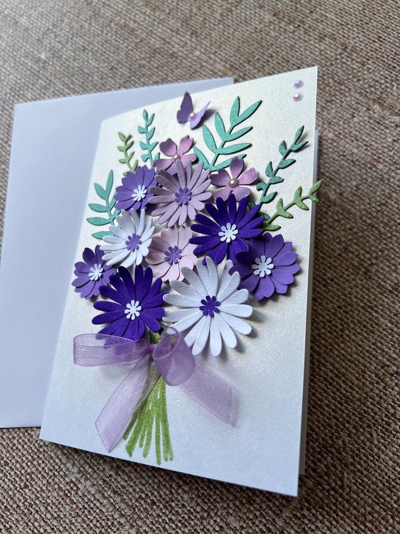 3D Handmade Daisy Flower Card, Birthday, Thank You, Mother's Day ...