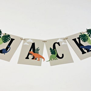 Dinosaur NAME Banner ANY COLOR Dinosaur Birthday Party - Etsy
