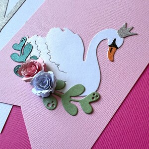 Swan Name Banner - Custom Name Banner. Swan Princess Baby Nursery Decor ...