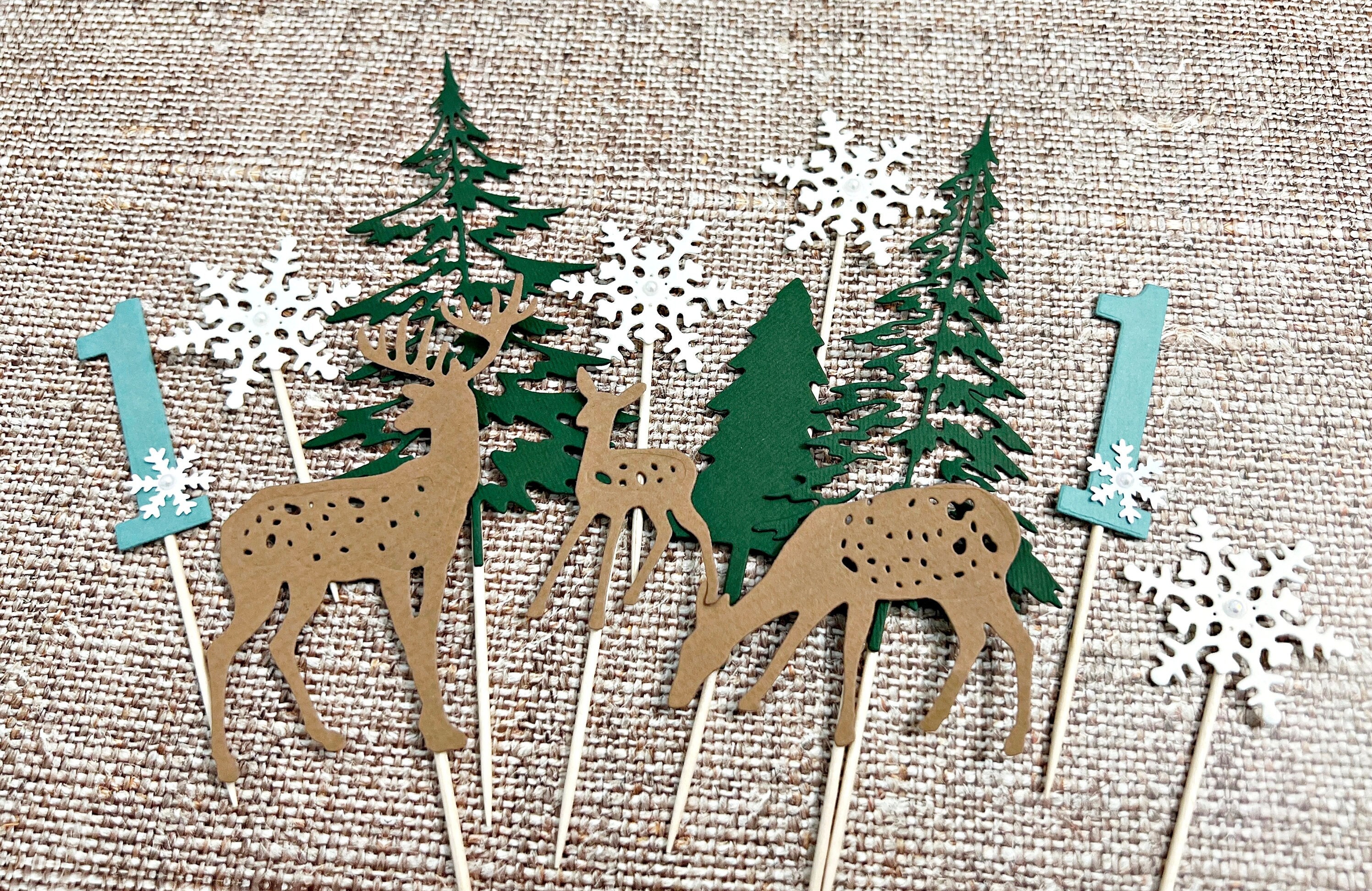 Woodland Cupcake Toppers - Winter Wonderland First Birthday Party ...