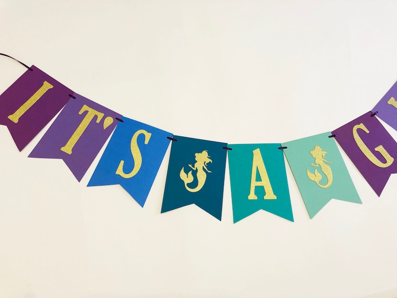 Mermaid It's A Girl Banner - Under the Sea Baby Shower Decorations ...