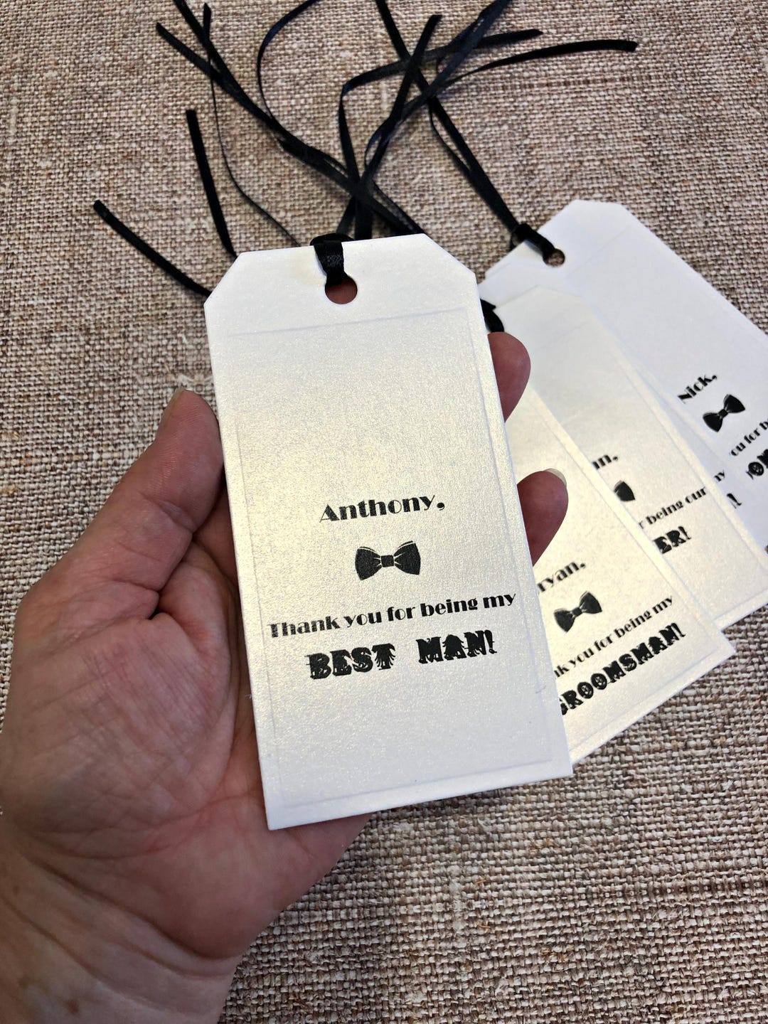 Groomsmen Favor Tags - Custom Wedding Favor Tags BEST MAN Gift Tag ...