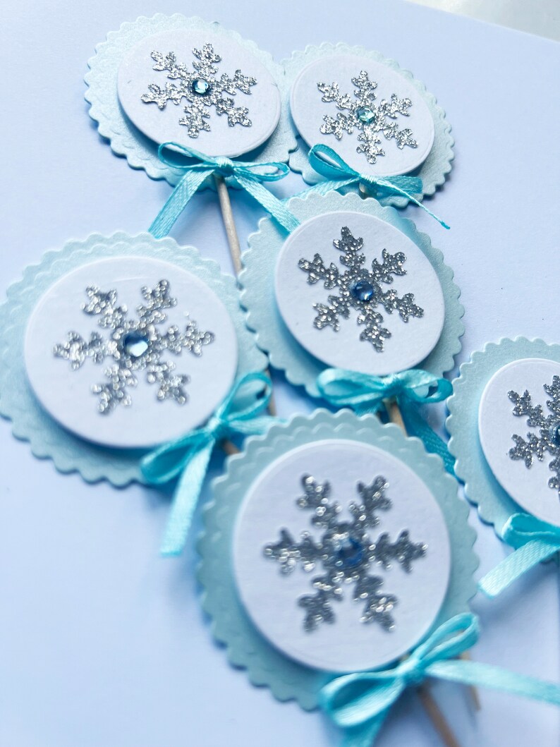Winter Wonderland Cupcake Toppers: Snowflake Party Decorations - Etsy