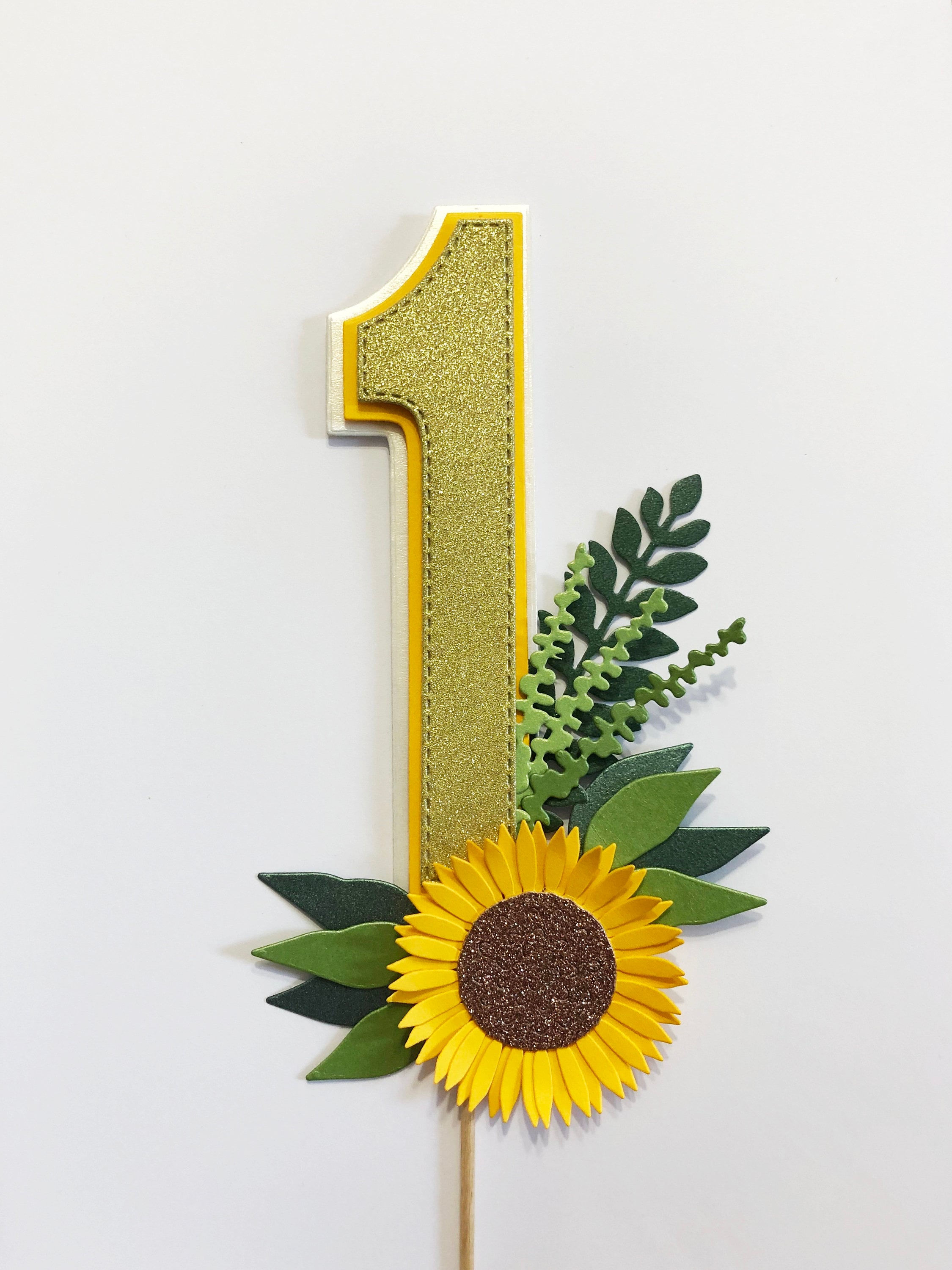 Sunflower Birthday Package Sunflower First Birthday Cake Topper ...