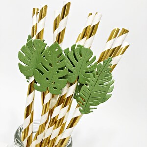 Tropical Baby Shower or Bachelorette Party Decorations, Palm Leaf Paper ...