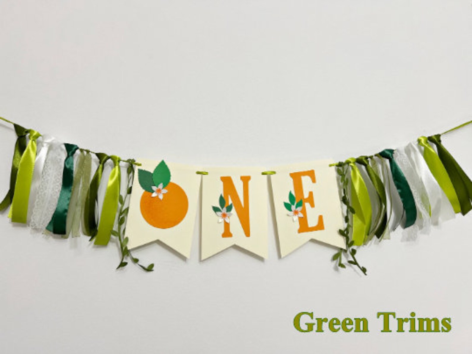 Little Cutie One High Chair Banner - Orange ONE Banner. Clementine 1st ...