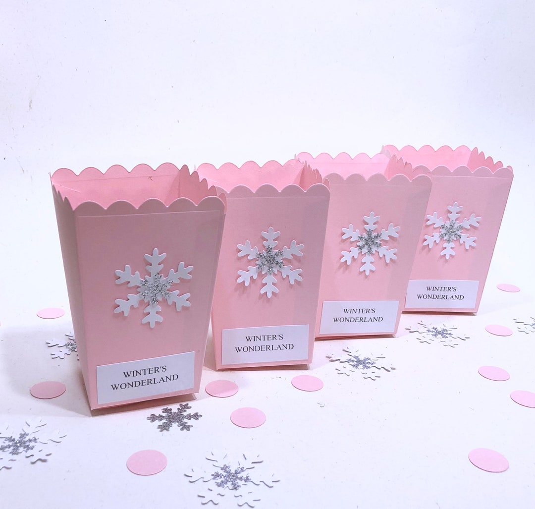 Winter Wonderland Party Favor Box - MINI Popcorn Boxes With Glitter ...