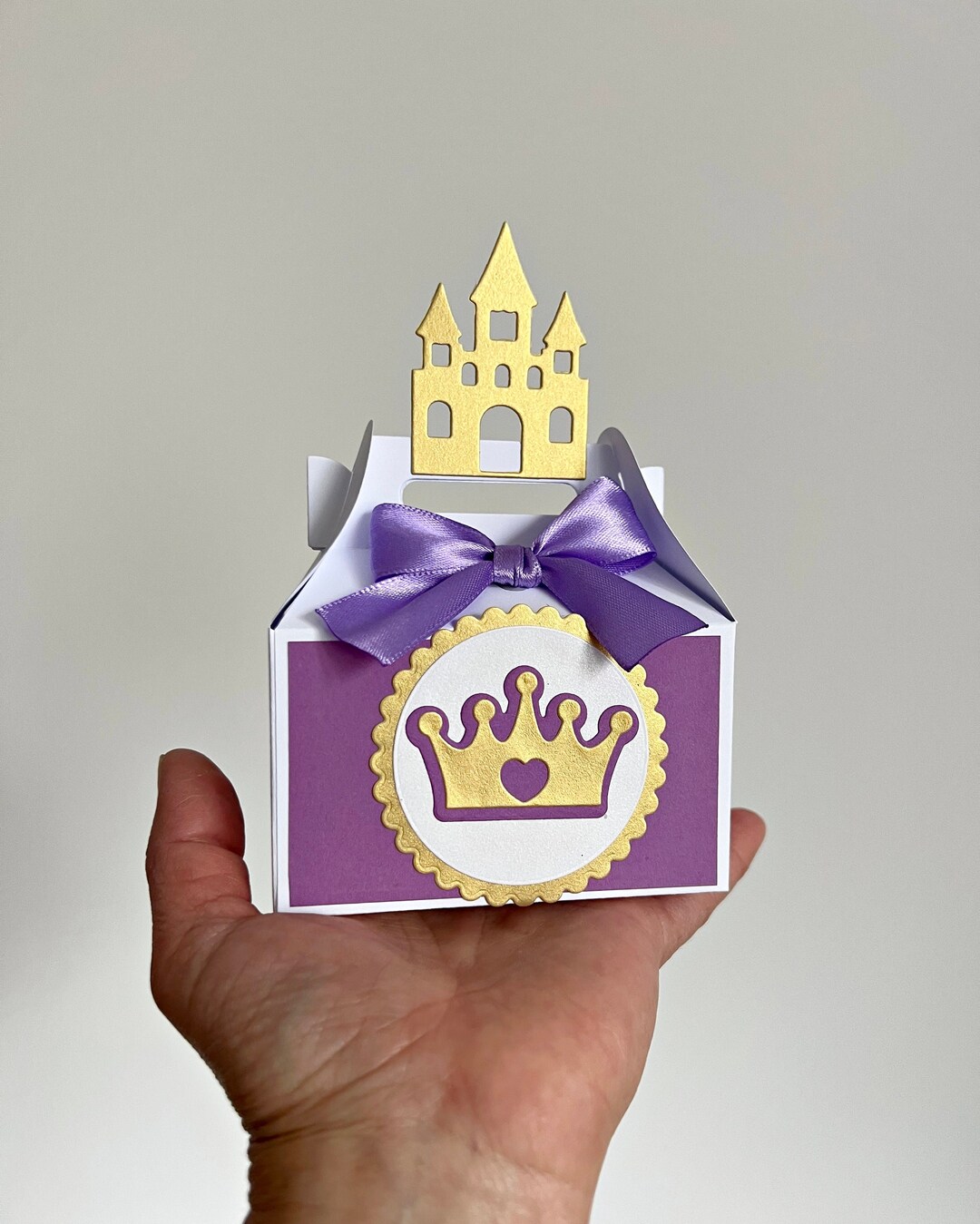 Purple Princess Favor Boxes - SMALL Princess Baby Shower Favor Boxes ...