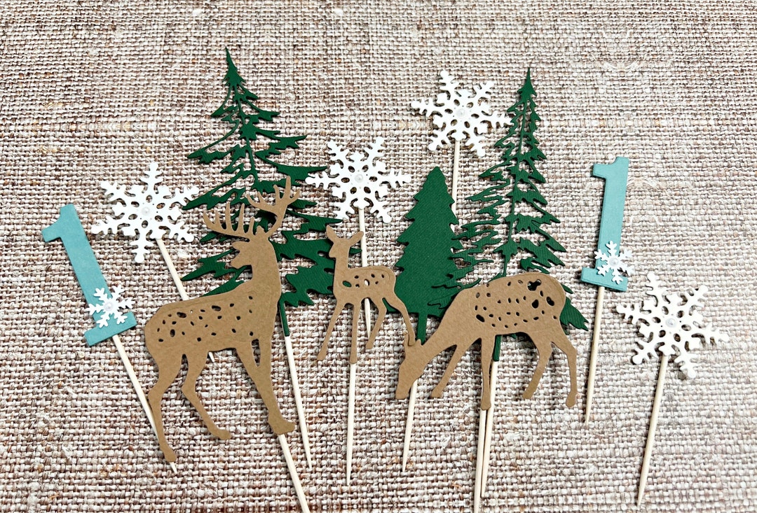 Woodland Cupcake Toppers - Winter Wonderland First Birthday Party ...