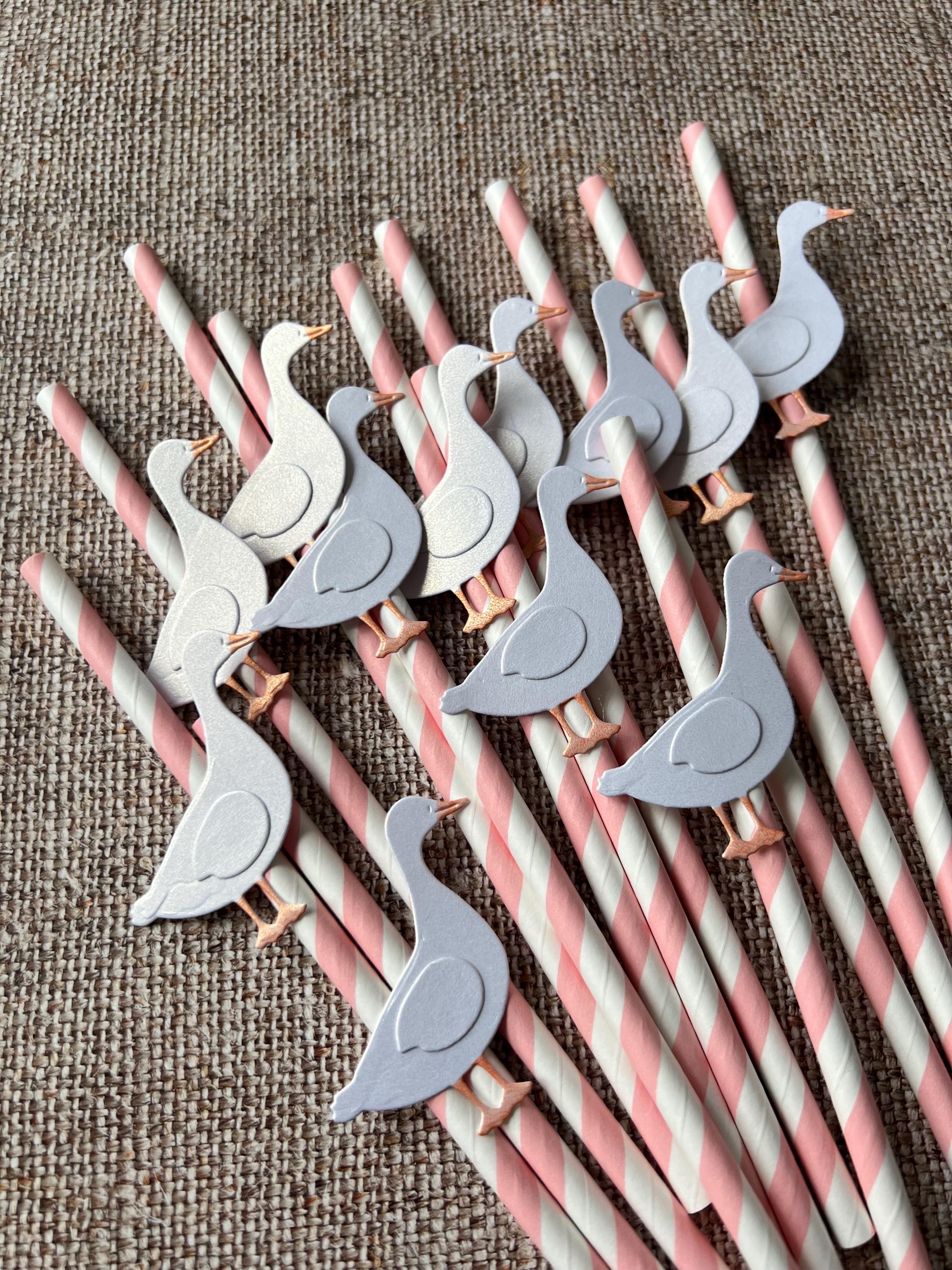 One Silly Goose Paper Straws - Farm Baby Shower. Girl First Birthday ...