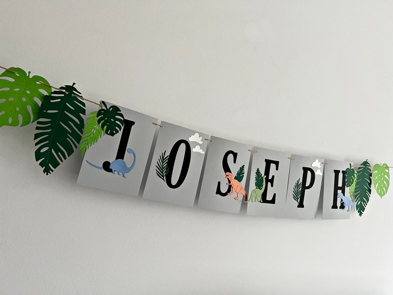Dinosaur NAME Banner ANY COLOR Dinosaur Birthday Party - Etsy