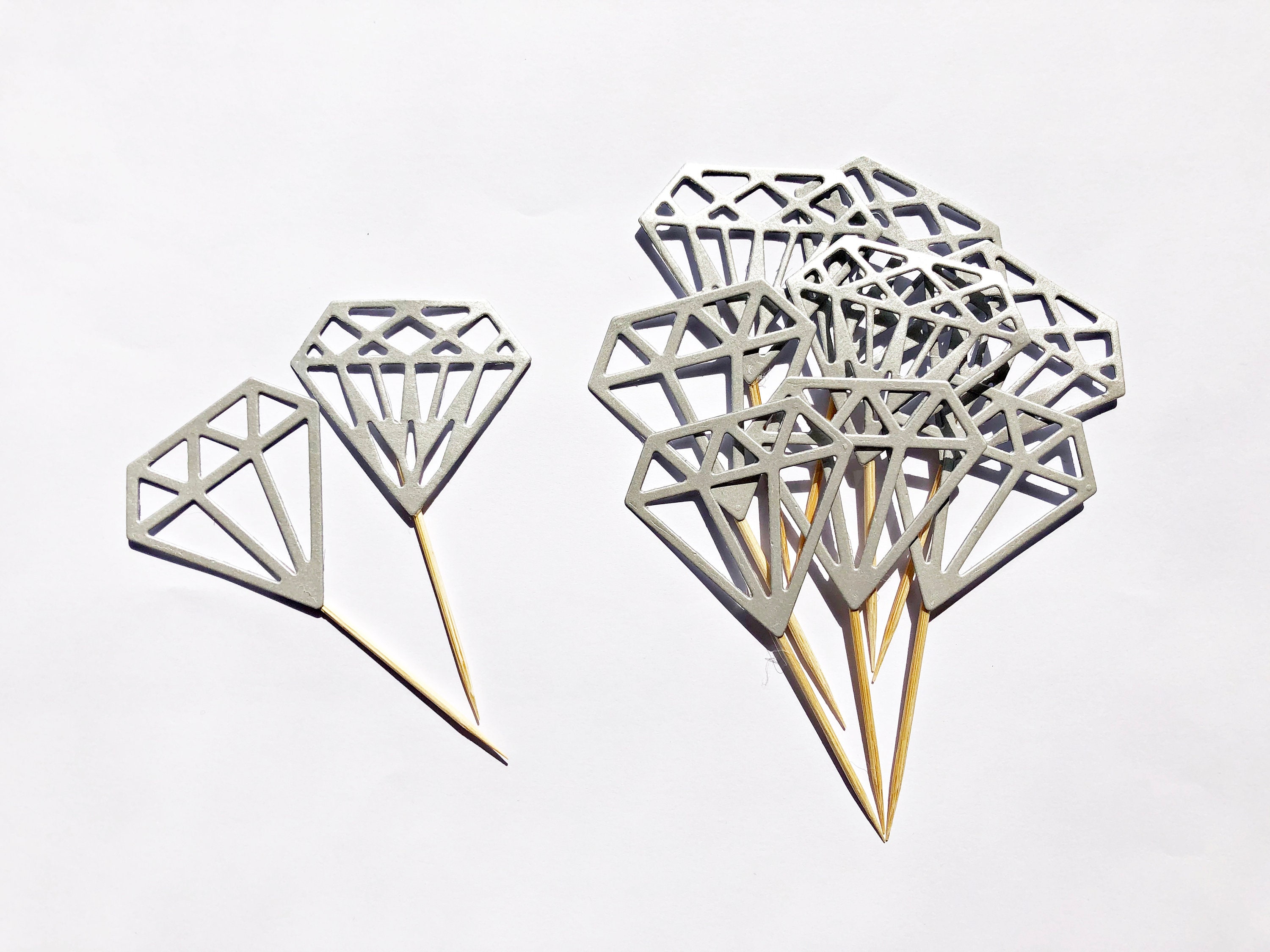 12 Diamond Cupcake Toppers donut Toppers Bachelorette Party - Etsy