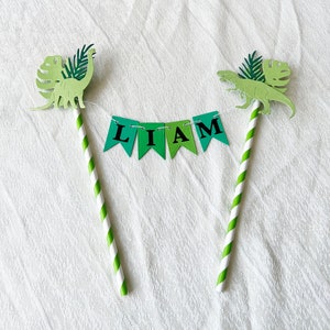 Dinosaur NAME Cake Topper - Custom Dinosaur Name or Age Cake Topper ...