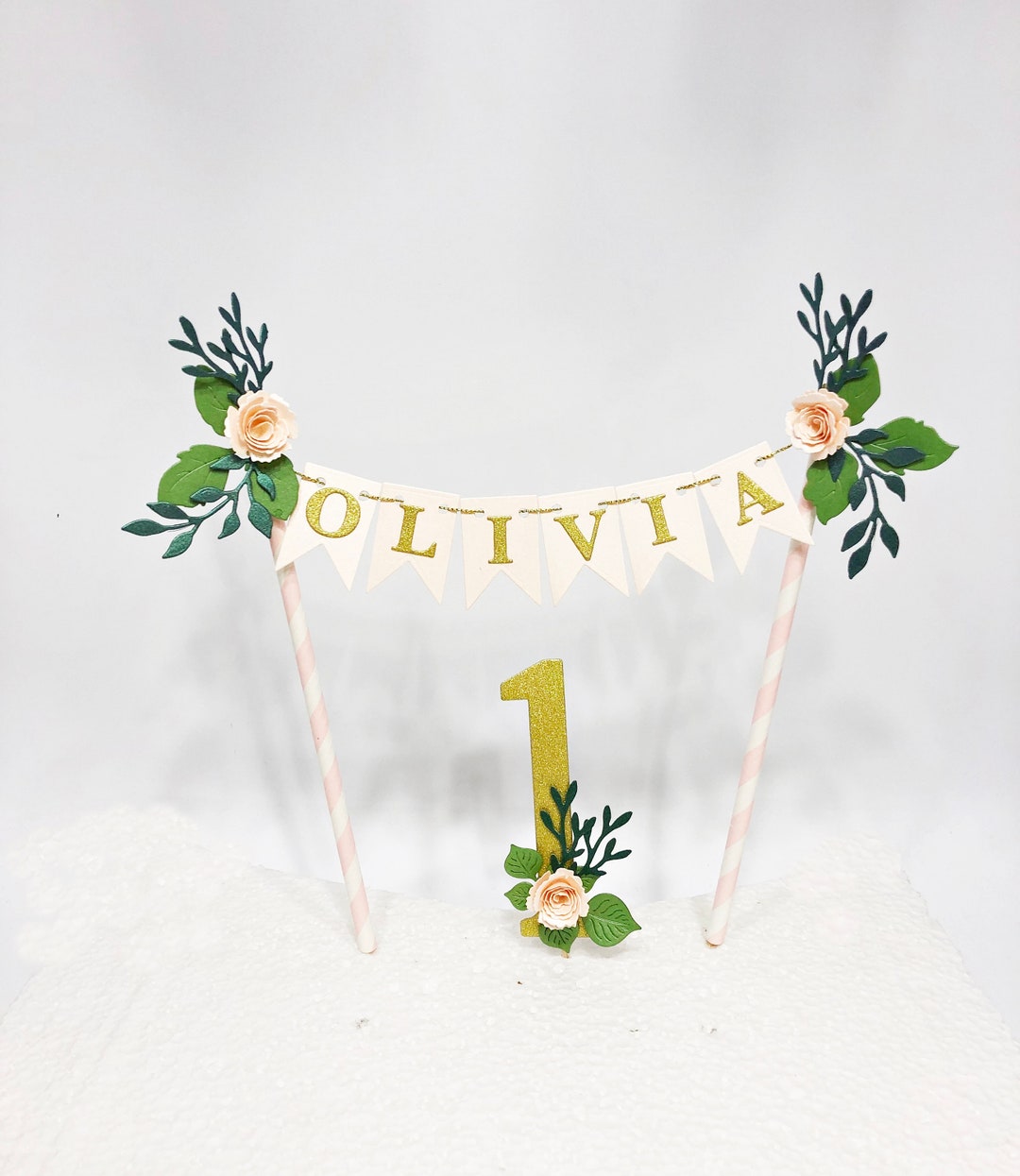 Wildflower Cake Topper -flower Birthday Decorations NAME Cake Topper ...