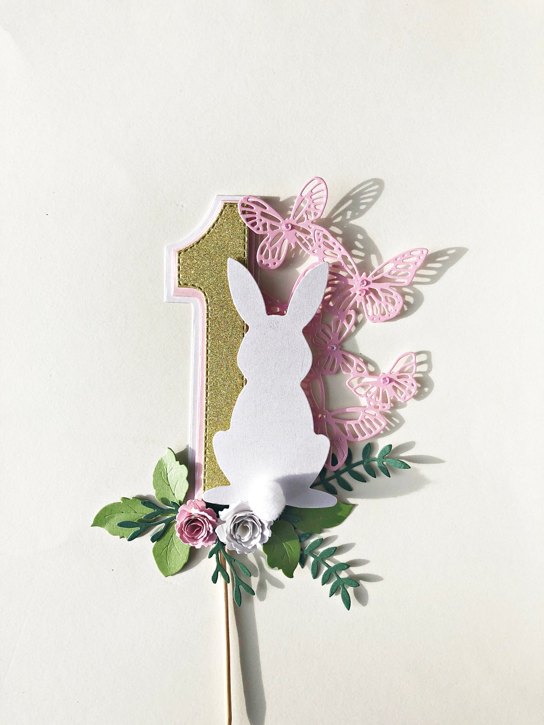 Bunny One Cake Topper - First Birthday Cake Topper. Birthday Bunny ...