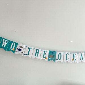 TWO the OCEAN Banner - Neutral Ocean Theme Birthday. Under the Sea ...