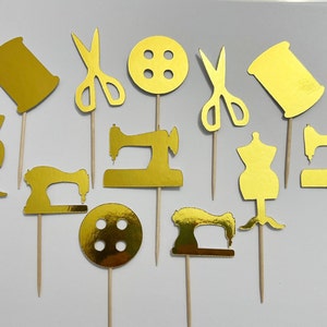Sewing Cupcake Toppers - Sewing Party Decorations. Cute as a Button ...