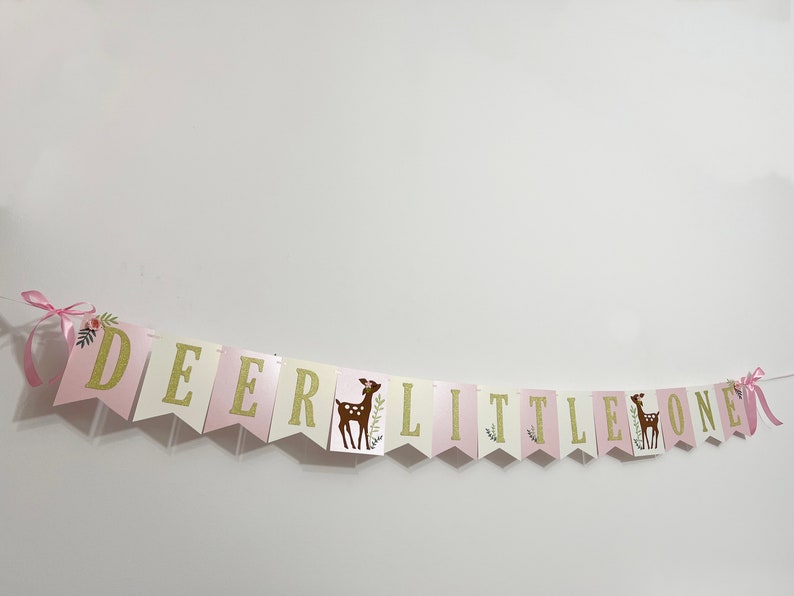 Little Deer Happy Birthday Banner - Little Miss Onederful. Pink ...
