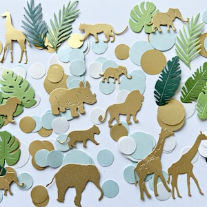 160 PCS Girl, Boy Jungle Safari Confetti - Safari Baby Shower Confetti ...