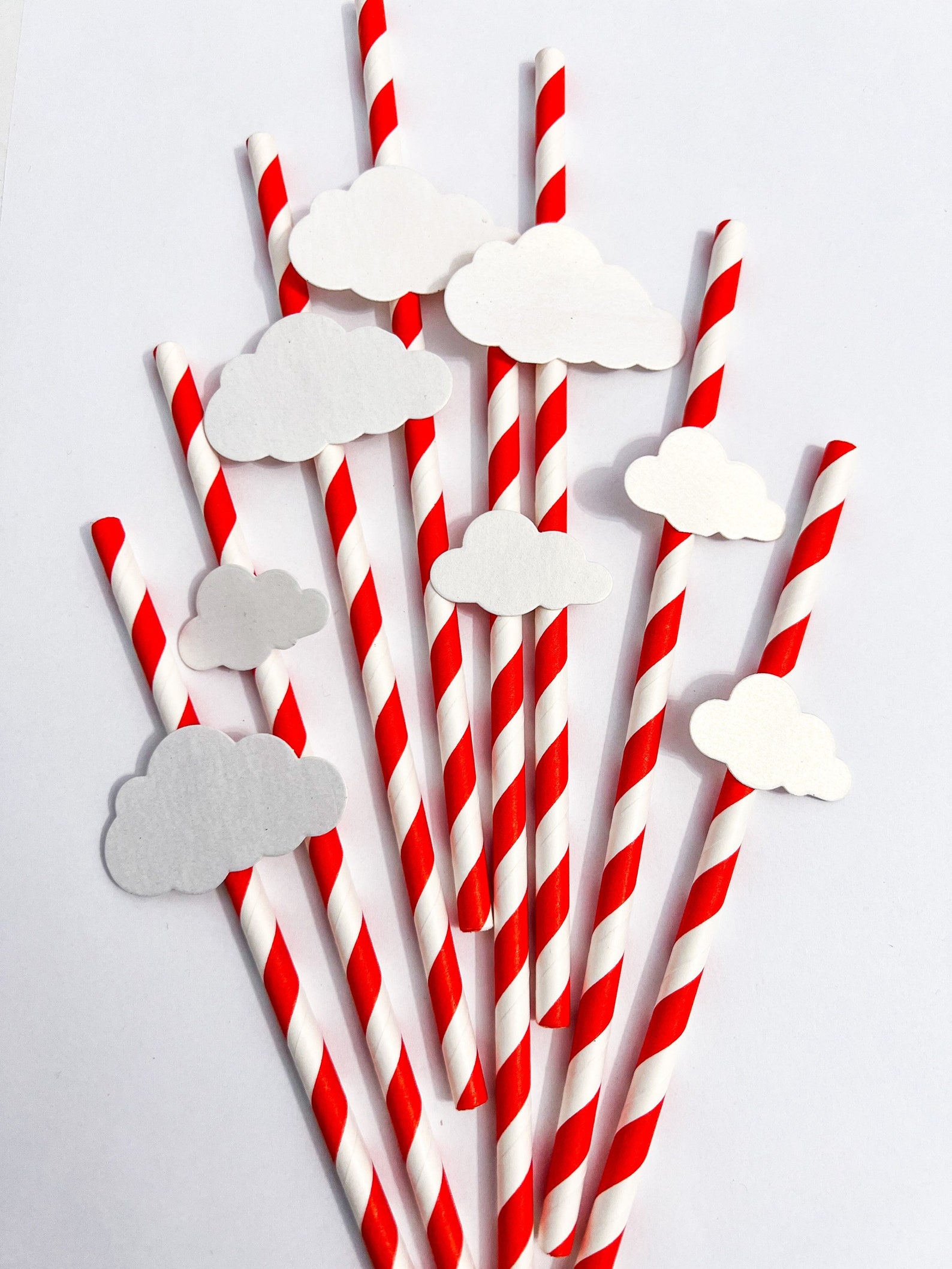 Cloud Paper Straws. up up and Away Baby Shower. Party Straws. Paper ...