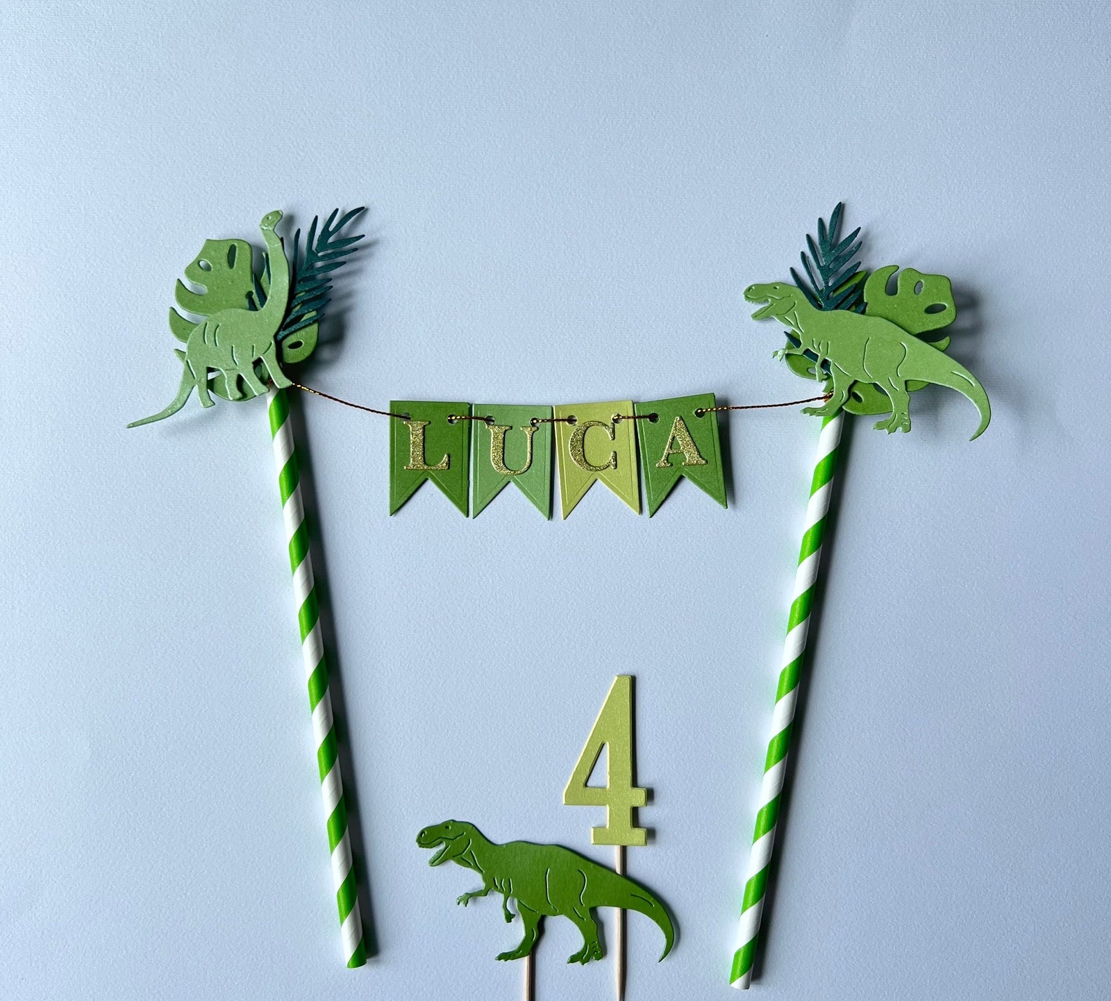 Dinosaur NAME Cake Topper - Custom Dinosaur Name or Age Cake Topper ...