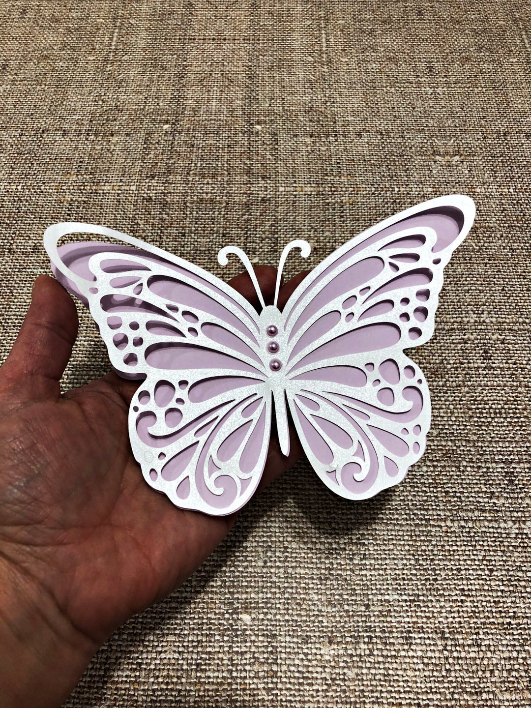 Lavender & White Large Paper Butterfly - Single Extra Large 3D ...