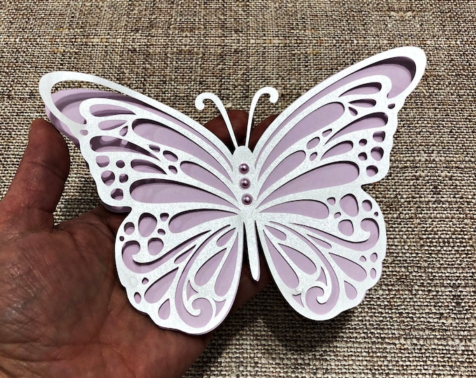 Lavender & White Large Paper Butterfly Single Extra Large 3D - Etsy