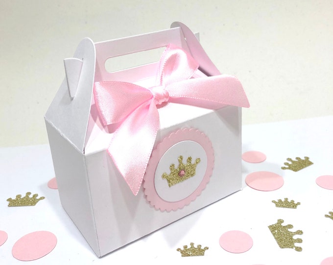 Princess Crown Tiara Favor Boxes-pink Gold Princess Favor | Etsy