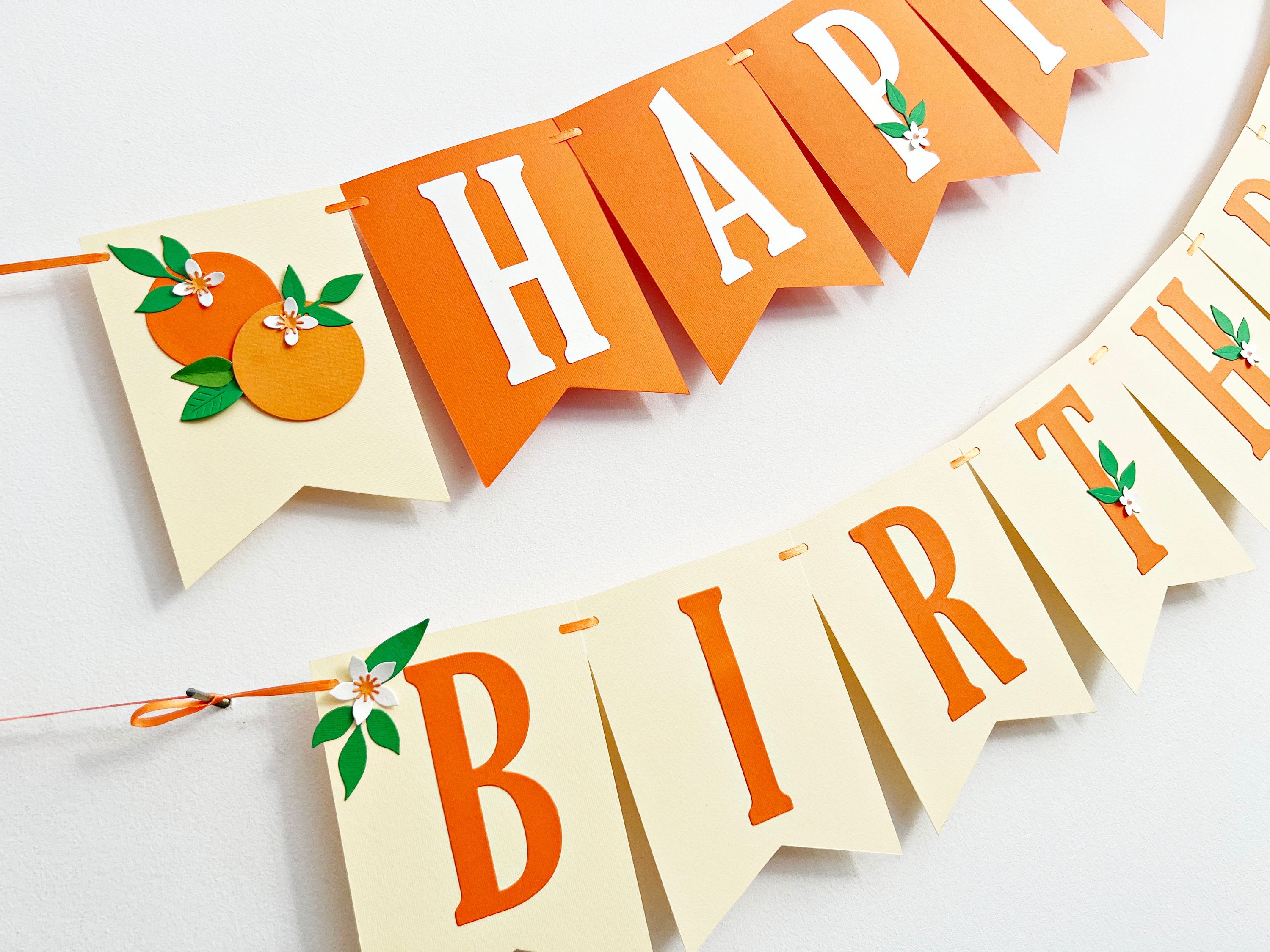 Little Cutie First Birthday Decorations - Orange Birthday Banner ...