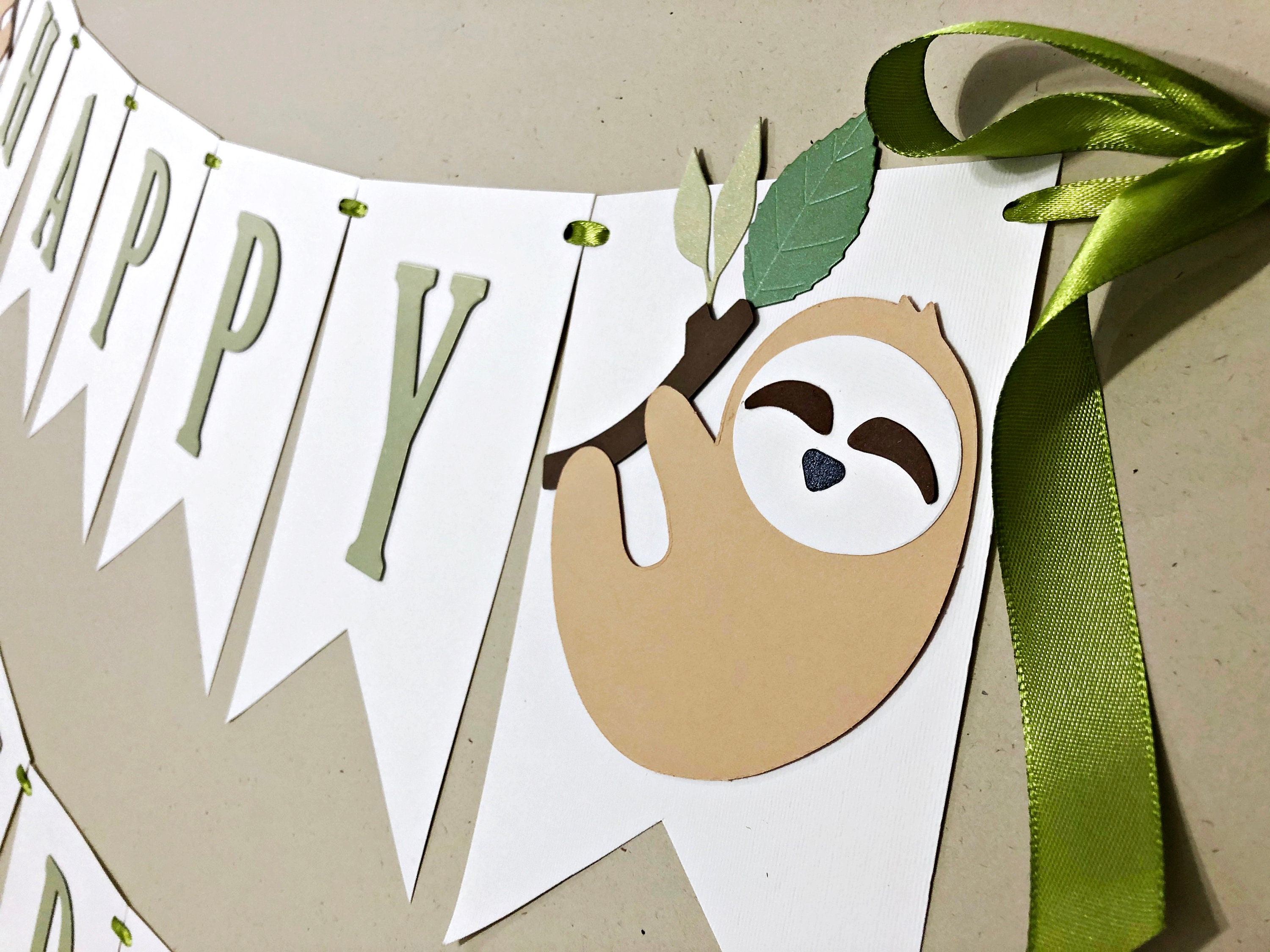 Sloth Happy Birthday Banner. Sloth Welcome Baby Sloth Birthday | Etsy