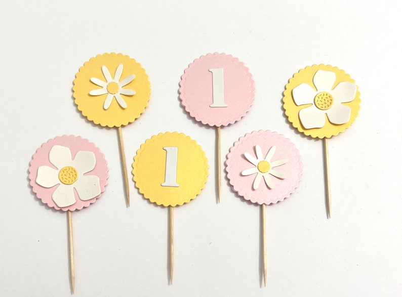 Daisy Cupcake Toppers Daisy Party Decorations Daisy 1st - Etsy
