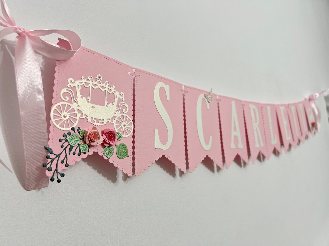 Princess Carriage Name Banner Mis Quince Banner. Custom Quinceanera ...