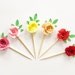 Rose Cupcake Toppers - Floral Birthday Flower Cupcake Toppers. Tea ...