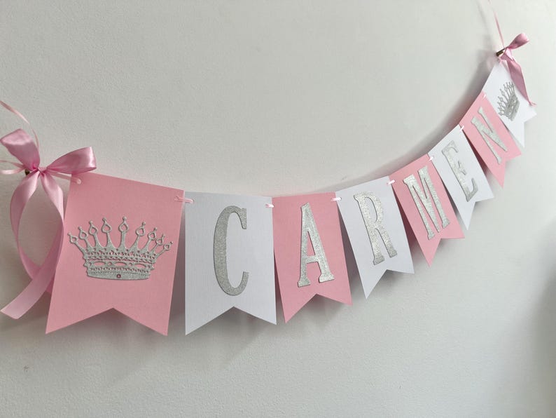 Princess NAME Banner - Princess CROWN Banner. Personalized Name Banner ...