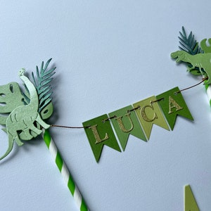 Dinosaur NAME Cake Topper - Custom Dinosaur Name or Age Cake Topper ...