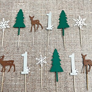 Woodland Cupcake Toppers - Winter Wonderland First Birthday Party ...