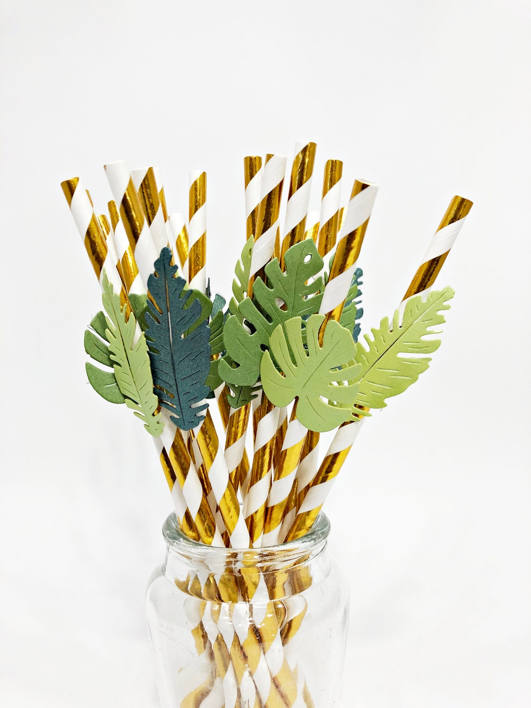 Tropical Baby Shower or Bachelorette Party Decorations, Palm Leaf Paper ...
