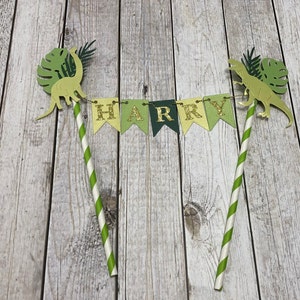 Dinosaur NAME Cake Topper - Custom Dinosaur Name or Age Cake Topper ...