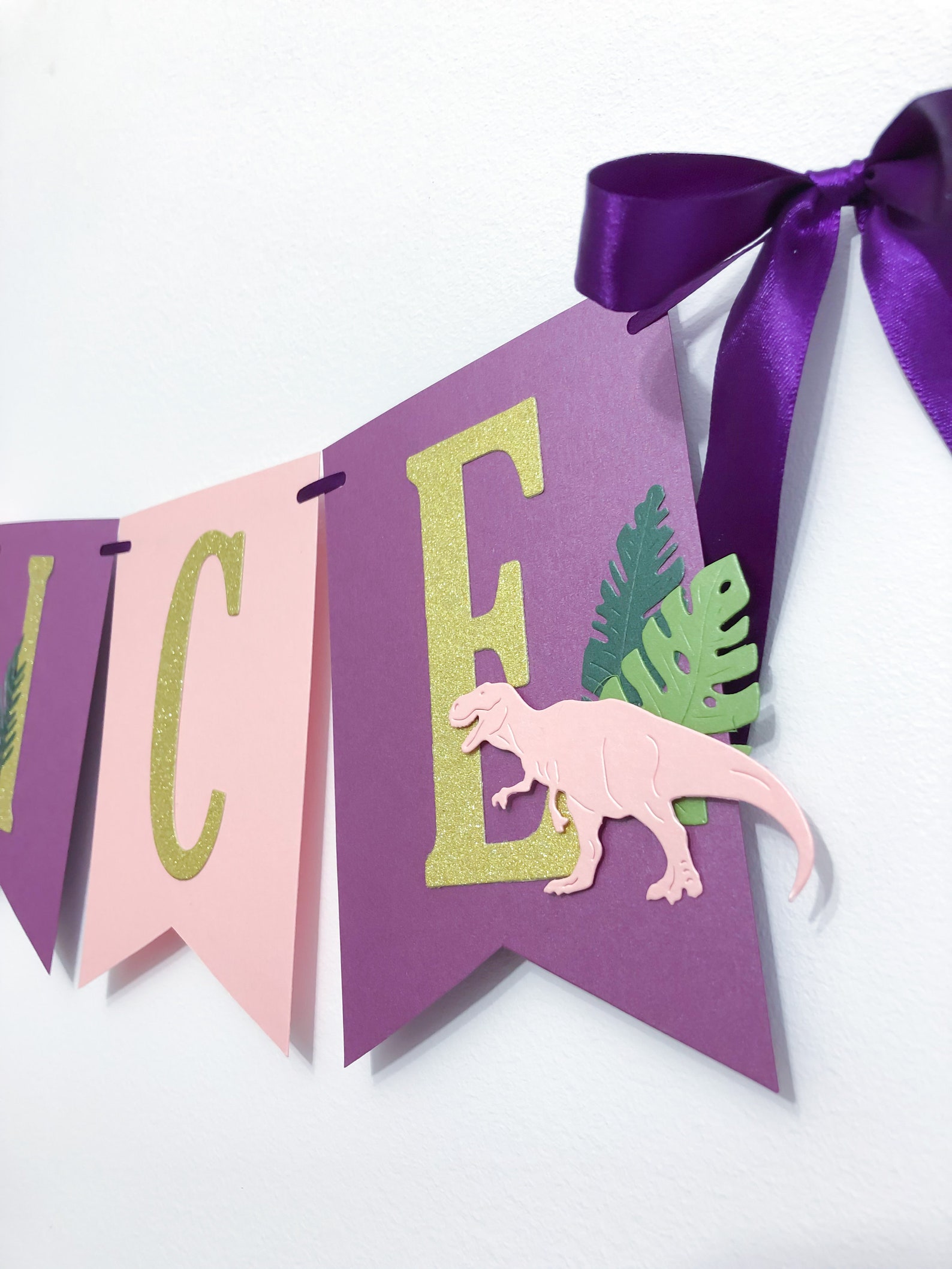 Dinosaur NAME Banner ANY COLOR Dinosaur Birthday Party - Etsy