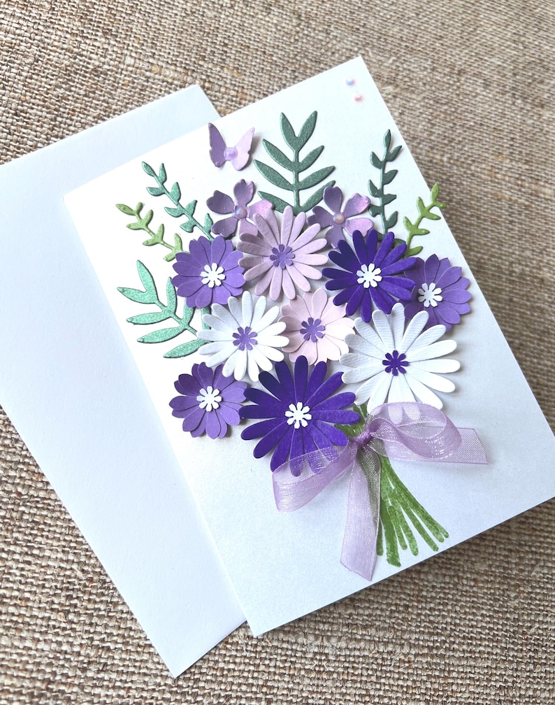 3D Handmade Daisy Flower Card, Birthday, Thank You, Mother's Day ...